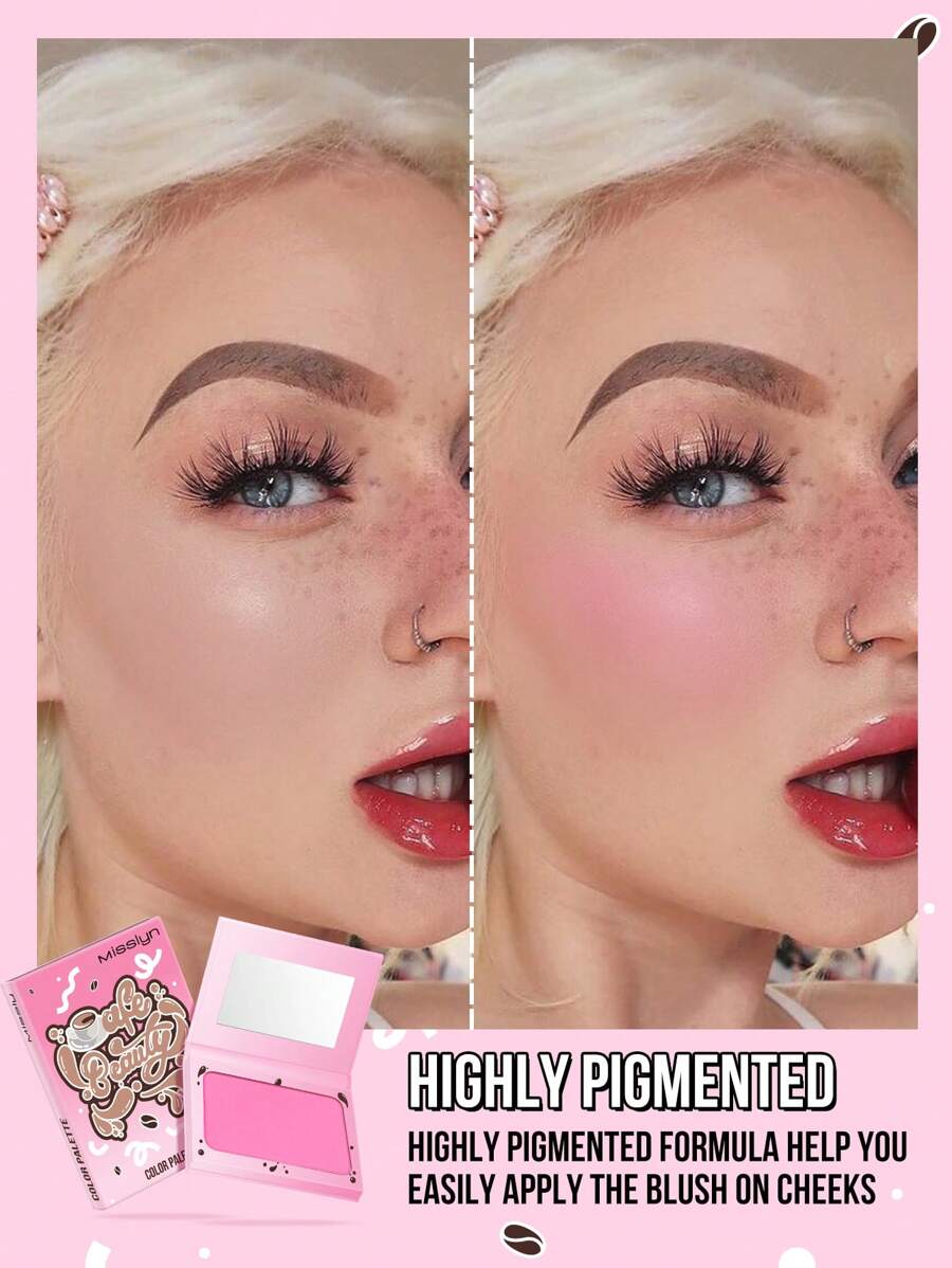 Misslyn Cafe Beauty Color Palette, Matte Powder Blush With Mirror ...