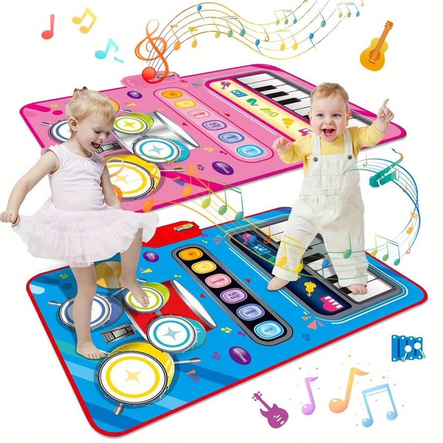 1set 2 In 1 Piano Mat For Kids-Music Sensory Play Mat Piano Keyboard ...