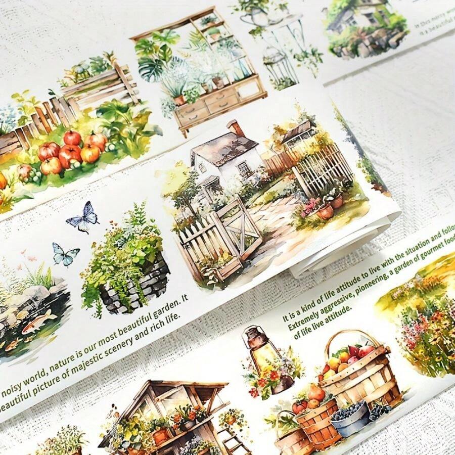 2M/Roll Rural Life Scenery Washi Tape Retro Farm Scene Stickers For ...