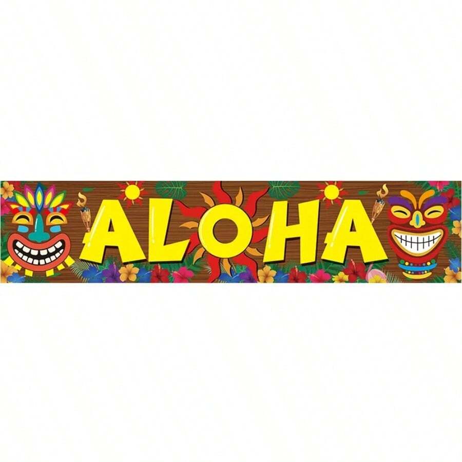 1pc Hawaii Party Decoration Banner Luaus Banners Aloha Tiki Carnival ...