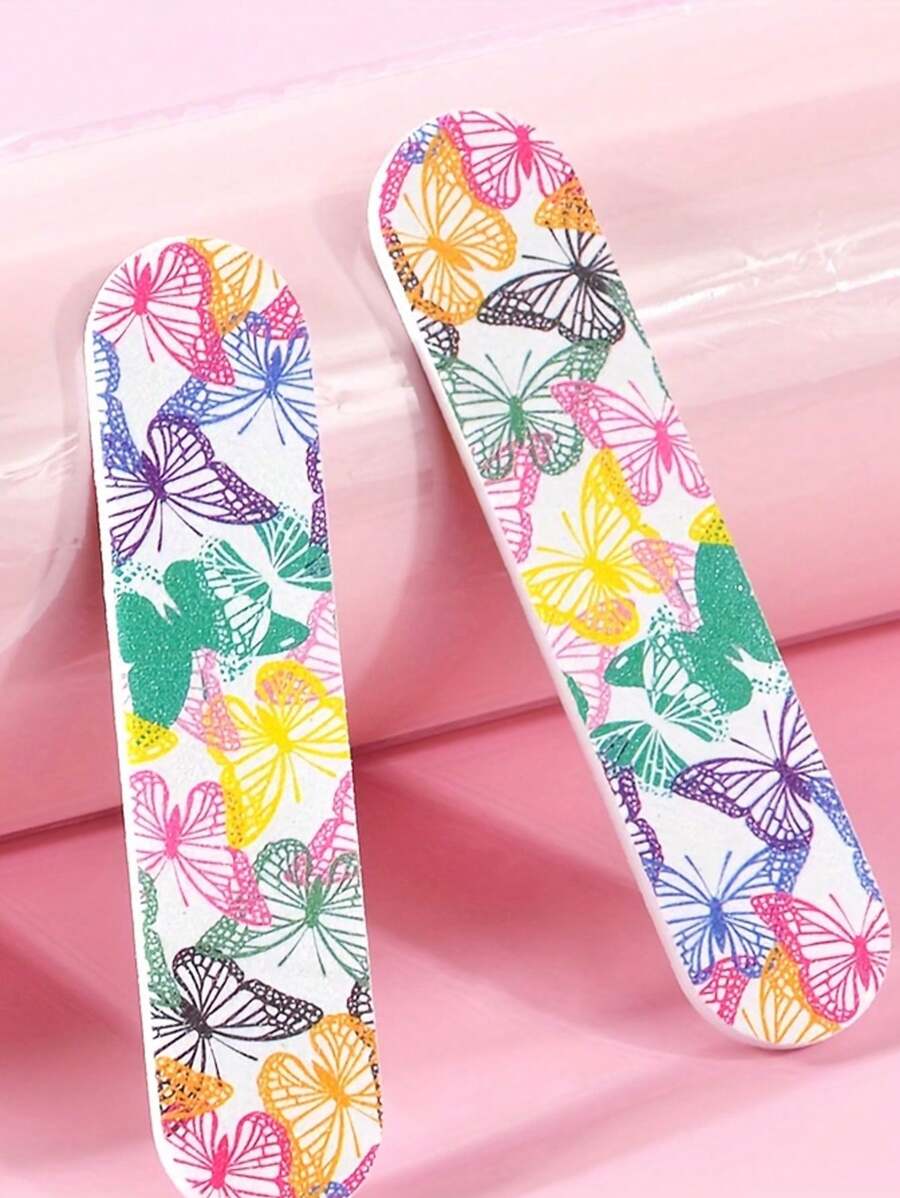 10pcs Mini Colorful Nail Files, Double-Sided EVA Manicure Flower Files ...