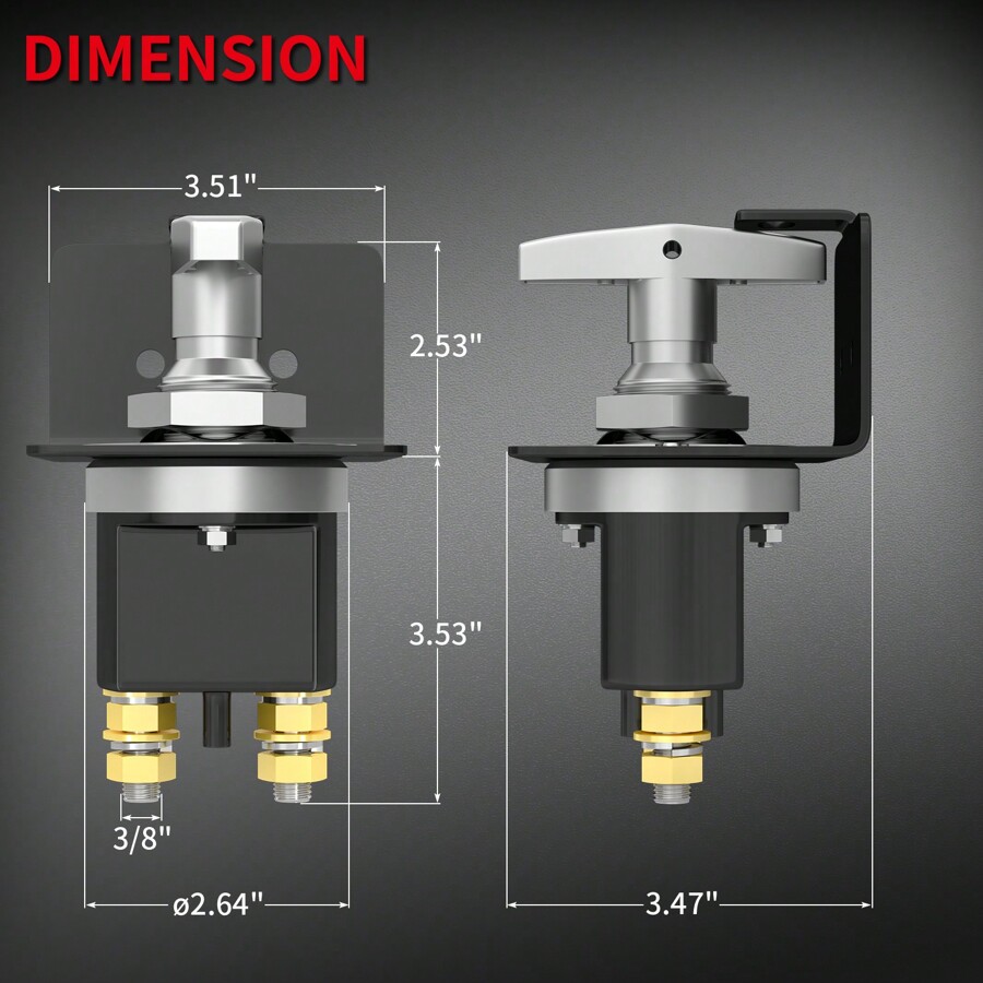 1pc 500A 12V Battery Disconnect Switch With Lockout Plate Heavy Duty ...