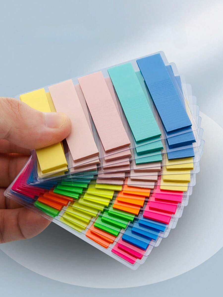 4 Packs/400 Sheets Fluorescent Sticky Notes, Multiple Use Colored Index ...