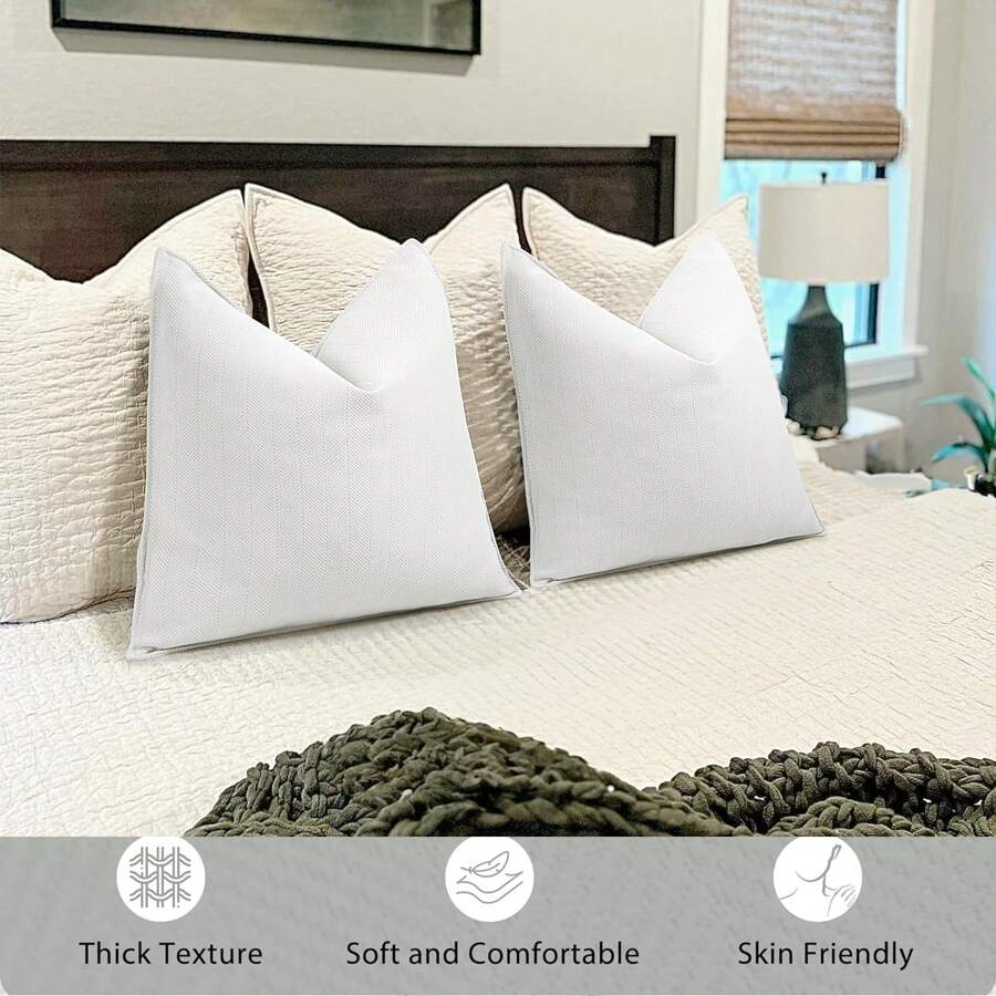 One Fishbone Patterned Edging Pillowcase (Filling Not Included), Modern ...