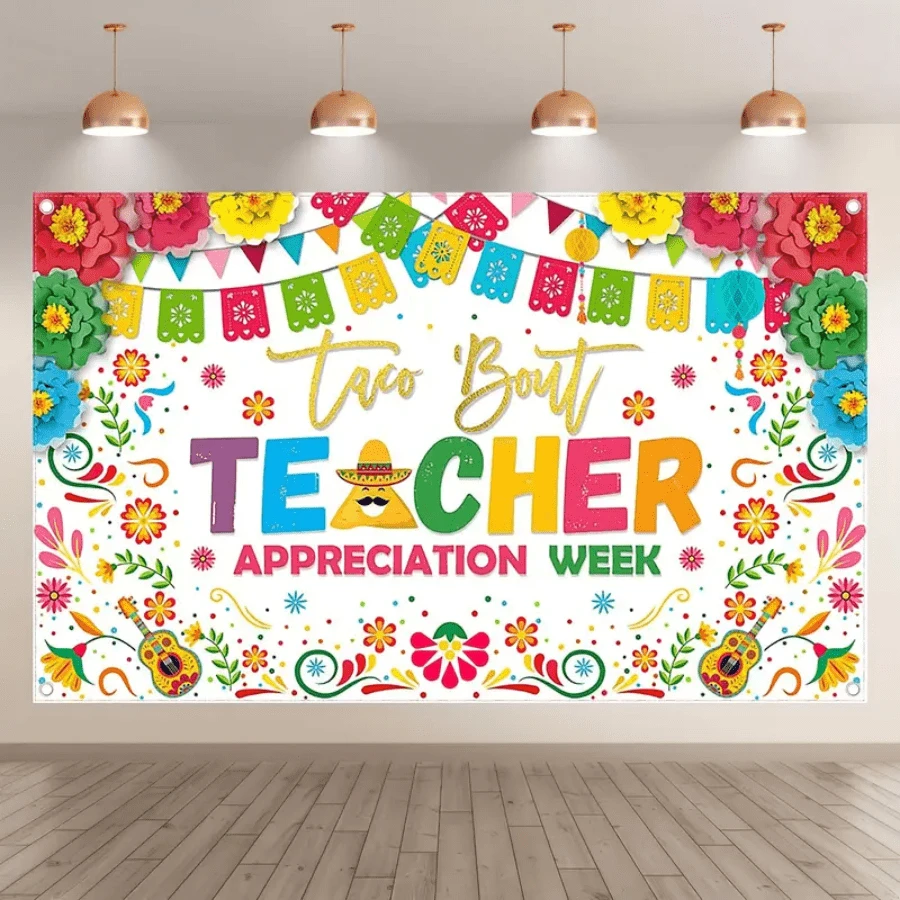 1pc,Taco Bout Teacher Appreciation Week Backdrop, 2024 Mexican Fiesta ...