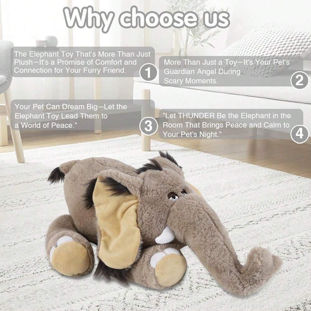 Mammoth Elephant Puppy Heartbeat Stuffed Toy For Dogs. Pet Stress ...