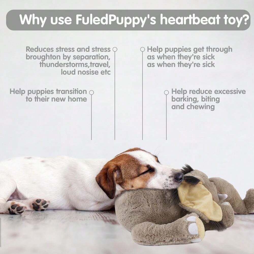 Mammoth Elephant Puppy Heartbeat Stuffed Toy For Dogs. Pet Stress ...
