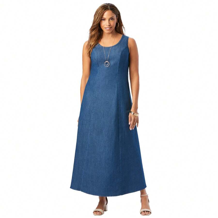 Jessica London Women's Plus Size Denim Maxi Dress | Mode en ligne ...