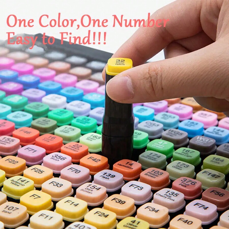 24/48/80/120/168pcs Color Alcohol Markers, 1 Set 120 Colors Dual Tips ...