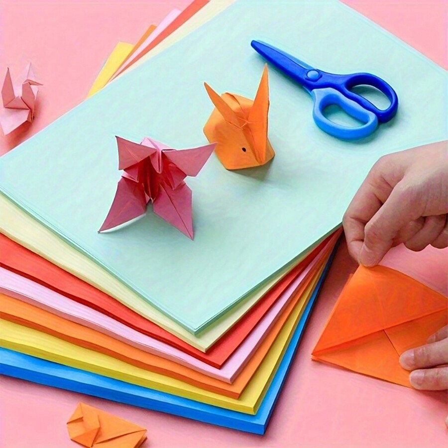 100 Sheets Of Color Origami,Origami Colored Paper, Handicrafts Origami ...