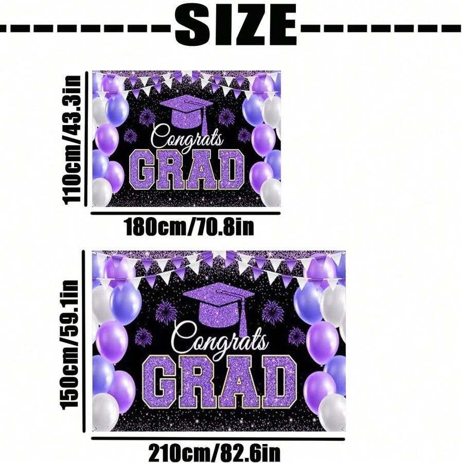 1pc Congratulations Graduation Decor Background Banner For Class ...