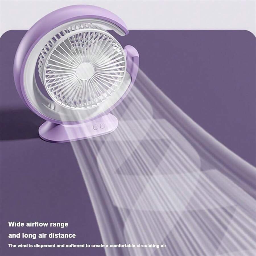 1pc Multifunctional Rotating Table Lamp Fan Office Desktop Home ...