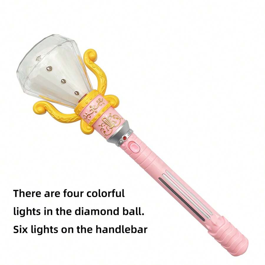 Diamond Light Up Wand Spinning Princess Show Spinning Flashing LED ...