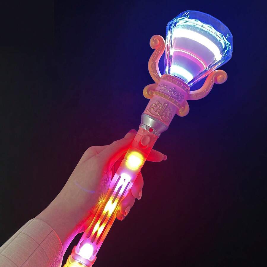 Diamond Light Up Wand Spinning Princess Show Spinning Flashing LED ...