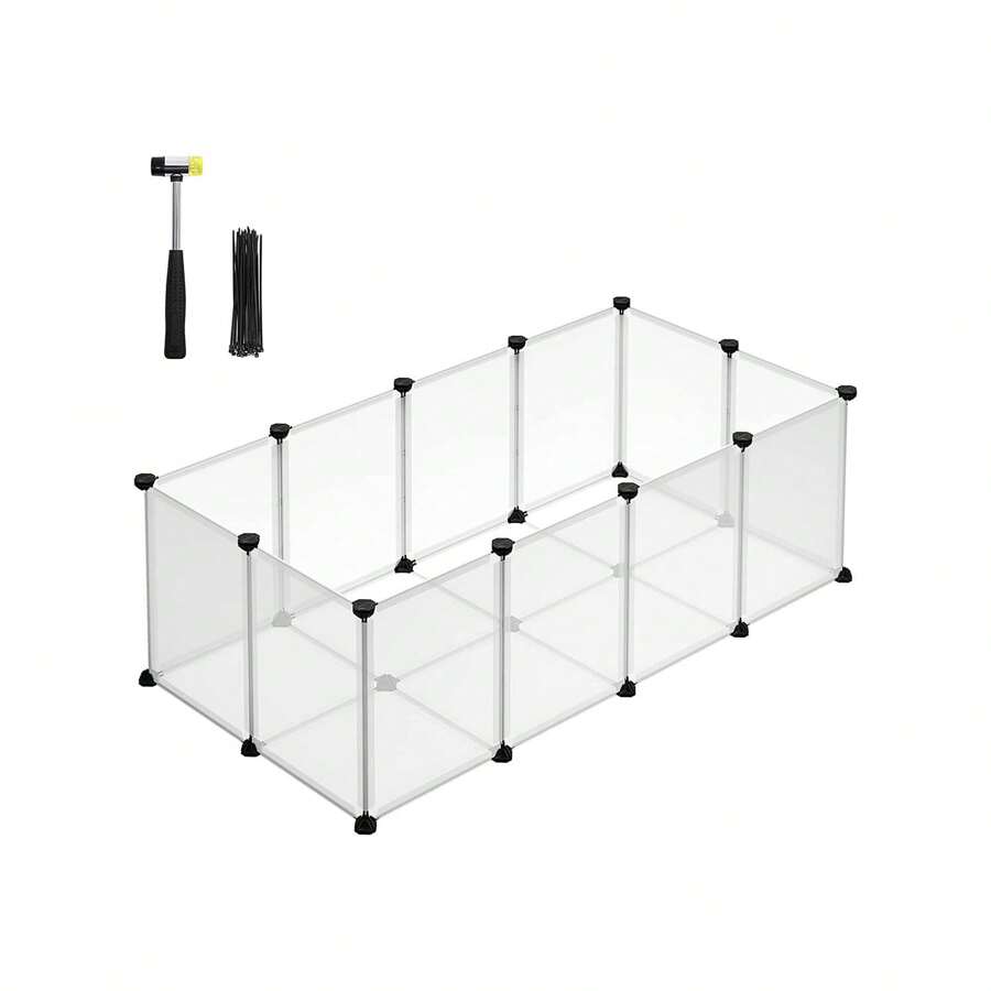 Pet Playpen With Floor, Small Animal Pen, Pet Fence Indoor, DIY Plastic ...