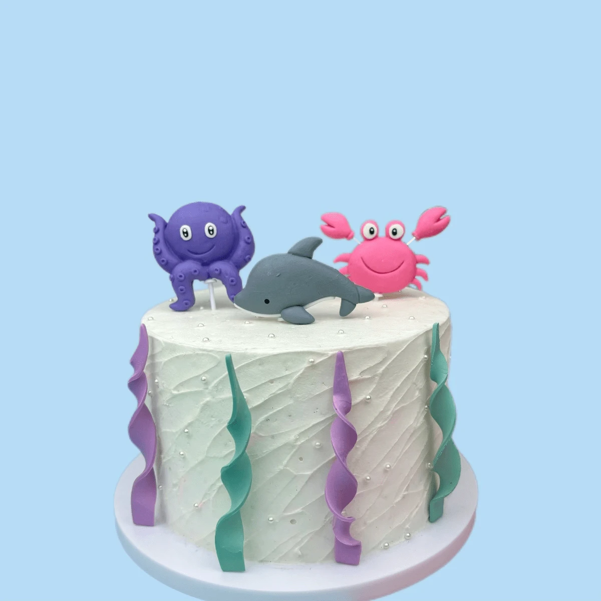 1 Set Of 7pcs Mini Ocean Animal Cake Toppers, Cute Sea Creature Cake ...