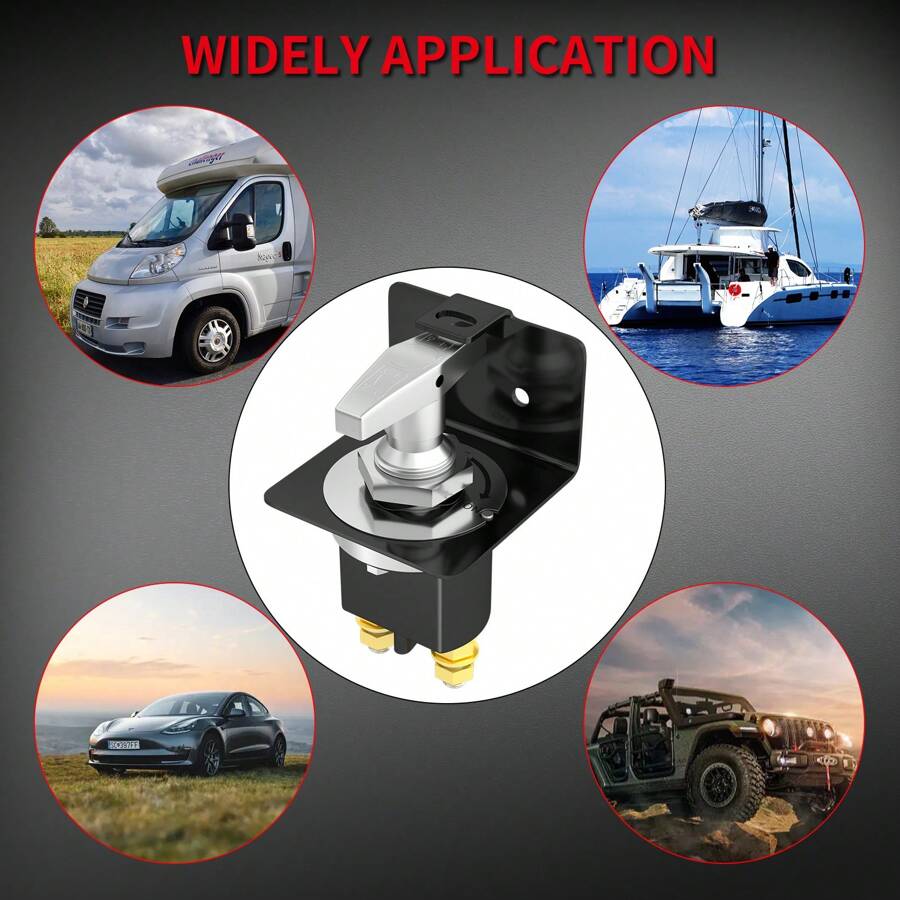 1pc 500A 12V Battery Disconnect Switch With Lockout Plate Heavy Duty ...