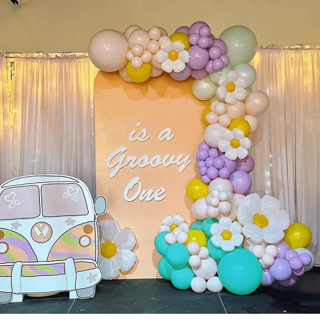 Daisy Themed Party Balloon Set, Baby Birthday Decoration With Balloon ...