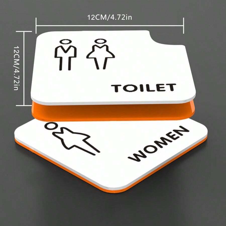 Creative Restroom Sign, Acrylic Men And Women Bathroom Sign, Restroom ...