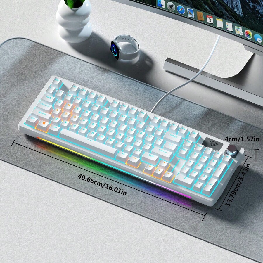 Aula S98 Mechanical Keyboard Hot Swappable With Knob Gasket Mount 98 ...