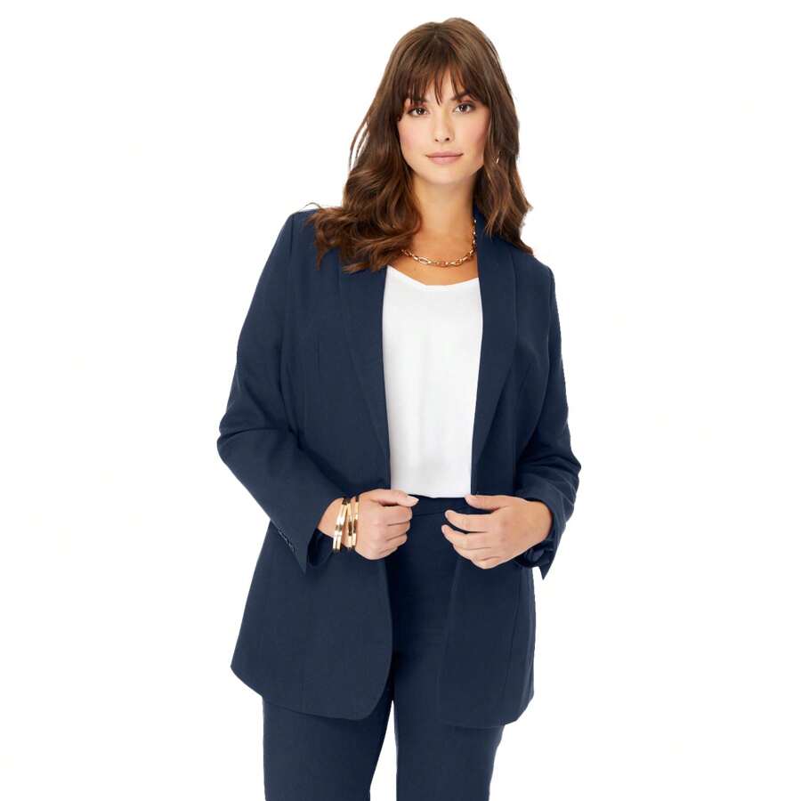 Roaman's Women's Plus Size Bend Over Blazer | SHEIN USA