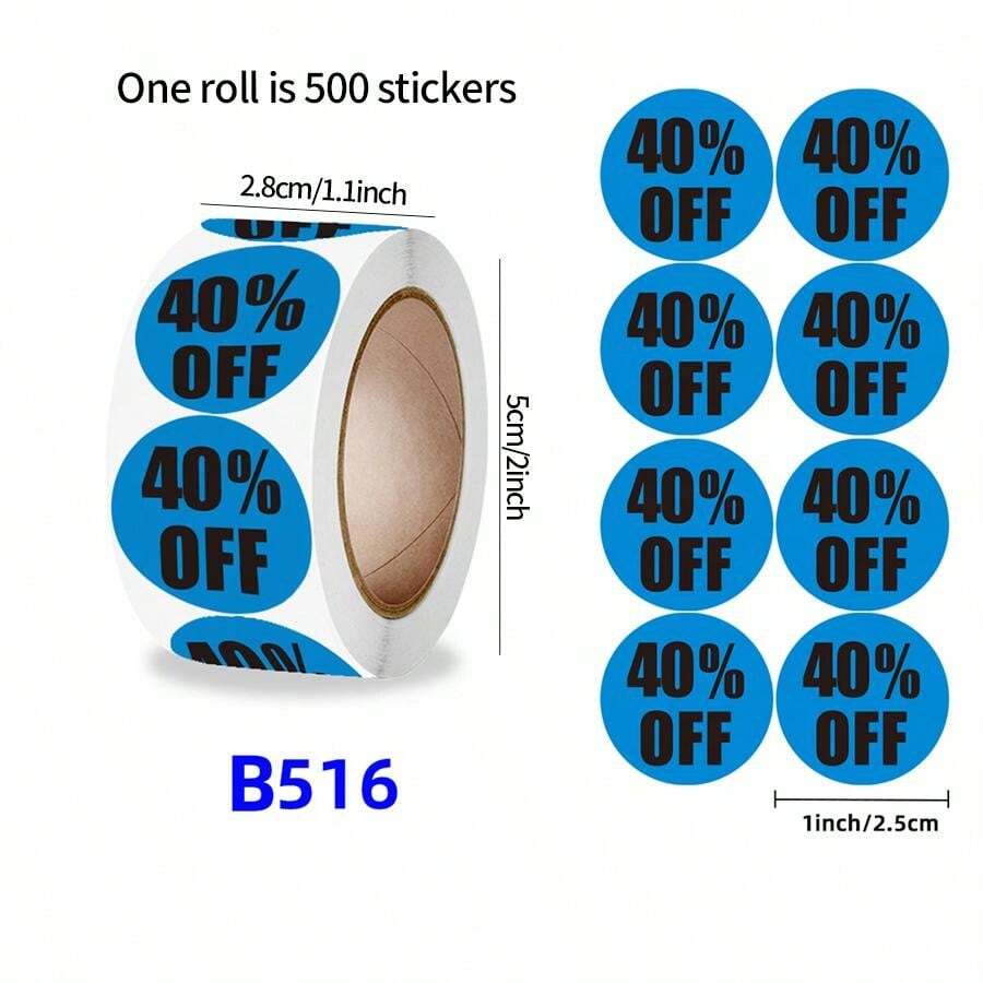500 Clothing Size Stickers, Color-Coded Circular Self-Adhesive Clothing ...