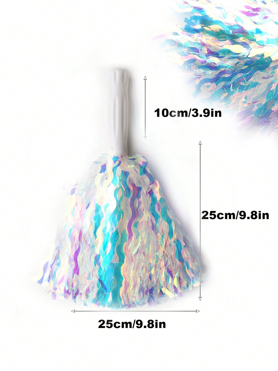 2 Pcs/Set Metallic Color Cheerleading Pom Poms For Cheerleaders , Dance ...