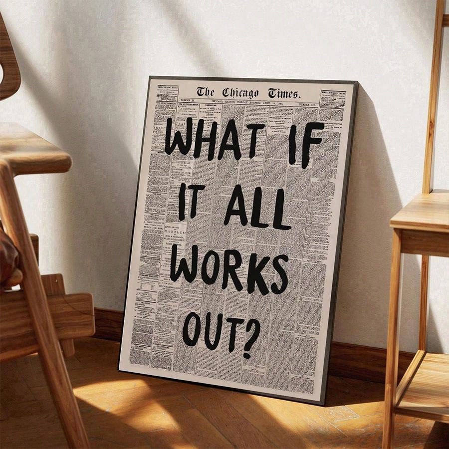 1pc Unframed,What If It All Works Out Poster, Mental Health Quote, Self ...
