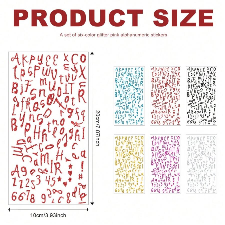 6 Sheets Colourful Alphabet Stickers, Self-Adhesive Stickers For DIY ...