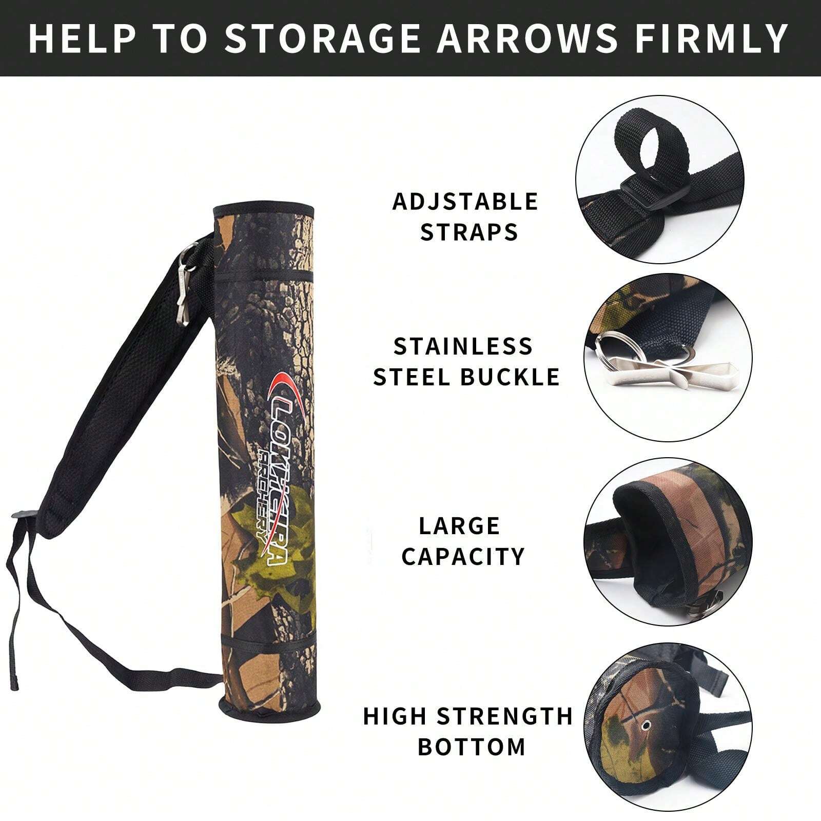 Arrow Quiver, Archery Lightweight Back Arrow Quiver Dual Use Foldable ...