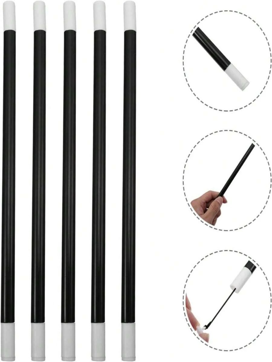 5pcs Plastic Magic Wands Automatic Rising Magic Stick Black & White ...
