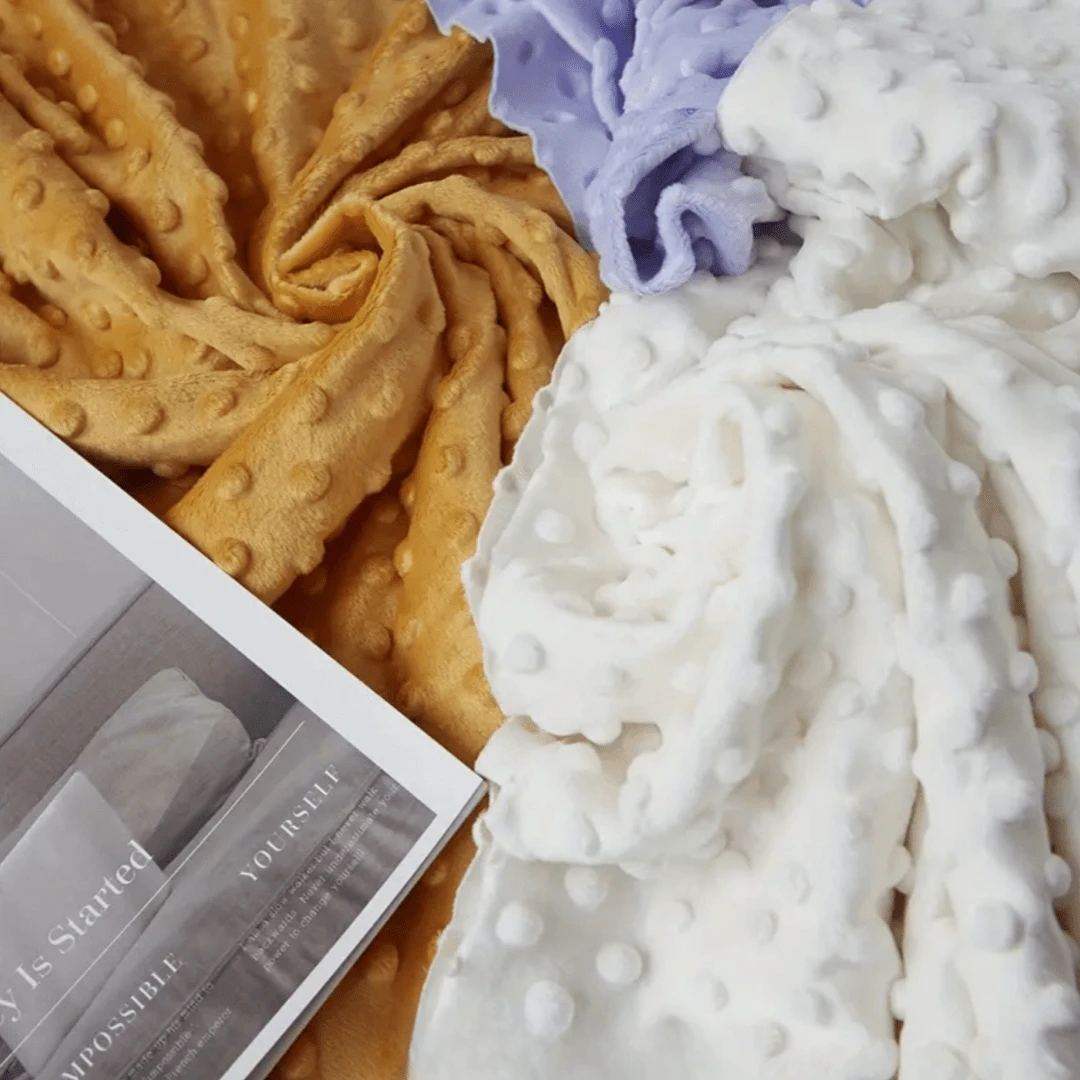 Tela de puntos Minky suave en colores suaves con relieve 3D de 63 ...