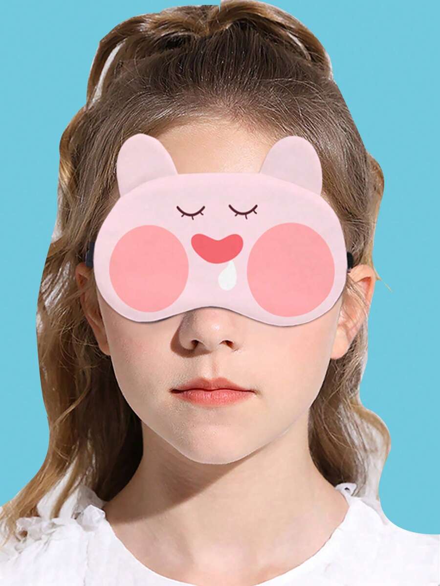 1 pieza de máscara de ojos rosa suave con dibujo animado para niñas ...