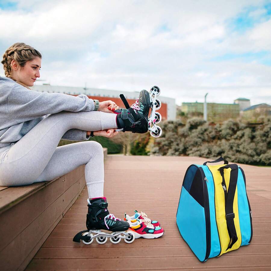 Roller Skate Bag, Ice & Skate Bag, Canvas & Beach Tote Bag, Inline Skate Bag For Kids & Adults ...