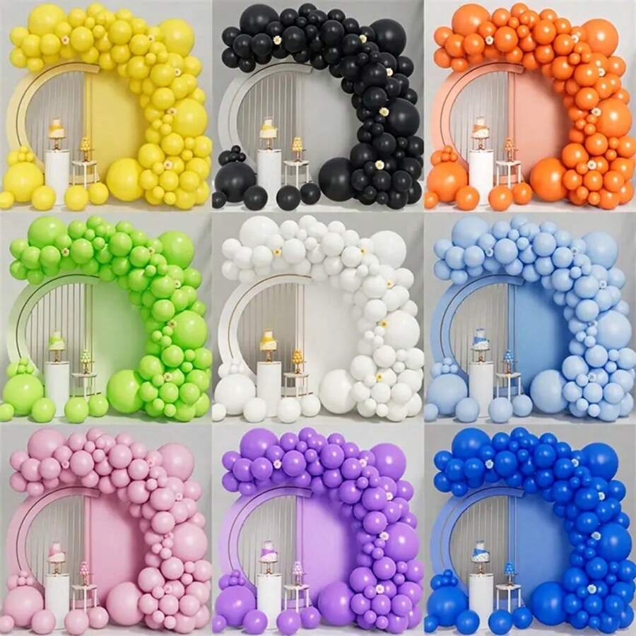 100pcs Single Color Latex Balloons In Different Sizes With Arch Garland ...