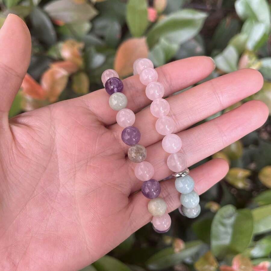 8 Mm Sleep-Friendly Natural Stone Bead Bracelet, Dreamy Calm, Soothing ...