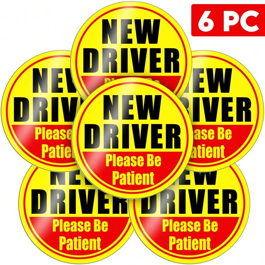6pcs 6.49 Inch X 6.49 Inch New Driver Sticker Magnet For Car Signs ...