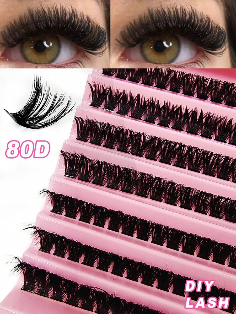 Asiteo Asiteo 80D Mix Cluster Eyelashes 126 Pcs Cluster Segmented ...