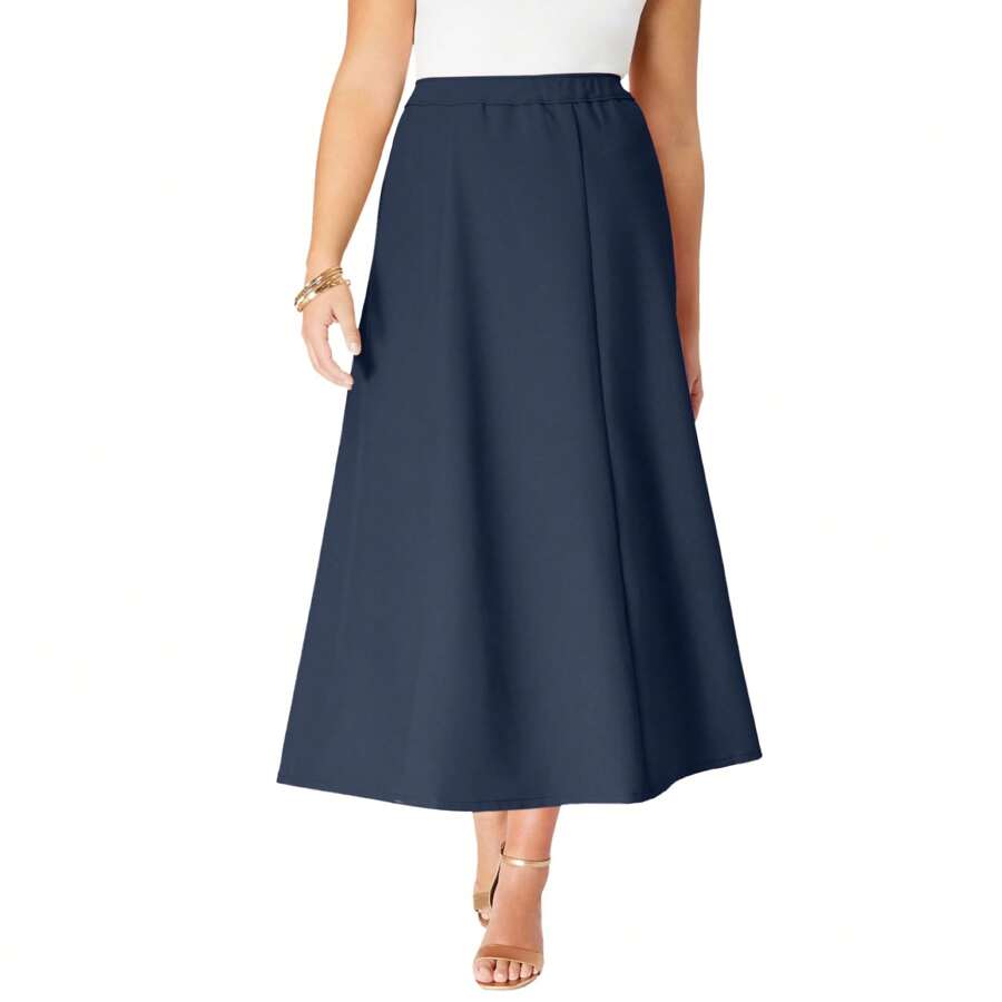 Roaman's Women's Plus Size Bend Over A-Line Skirt丨 SHEIN香港