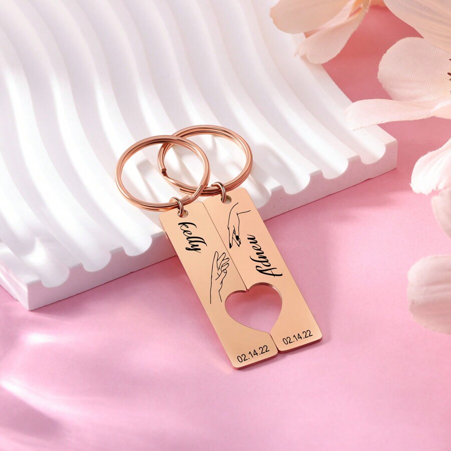 1pc Keychains With Customizable Names And Anniversaries,Personalized ...