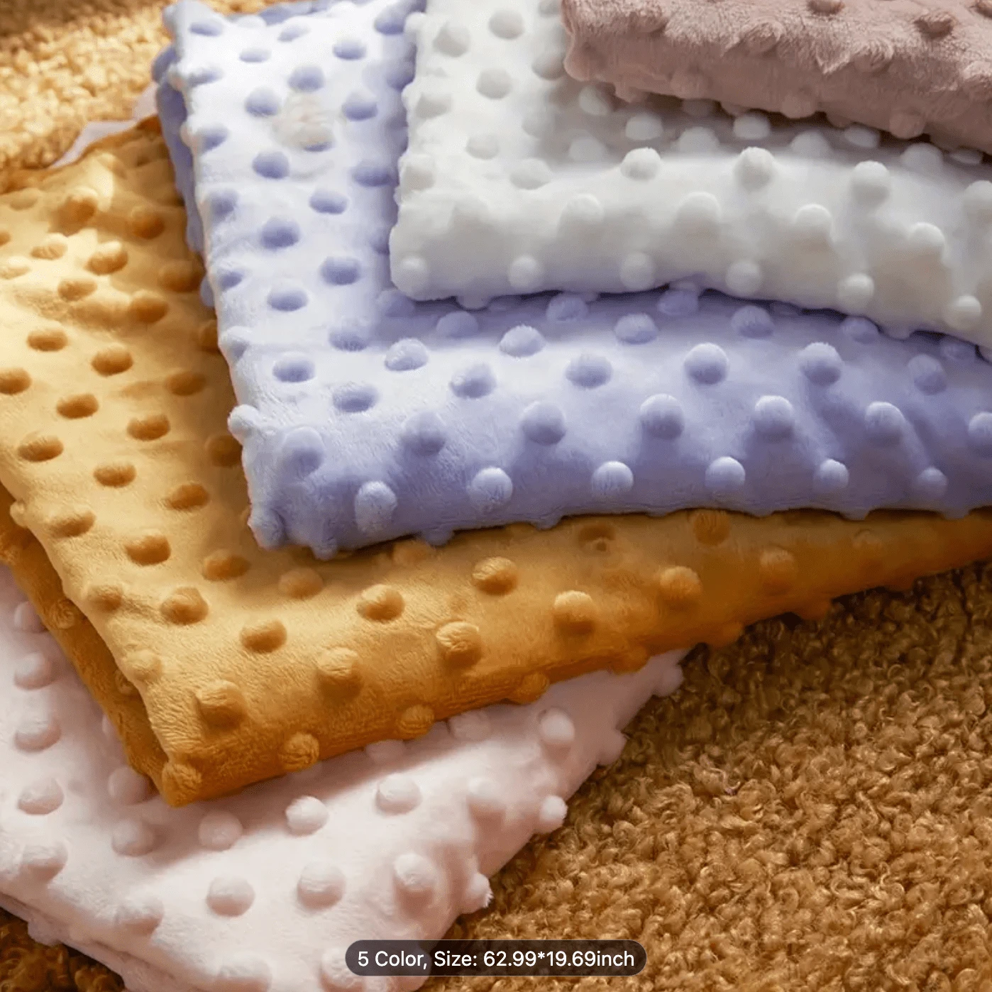 Tela de puntos Minky suave en colores suaves con relieve 3D de 63 ...