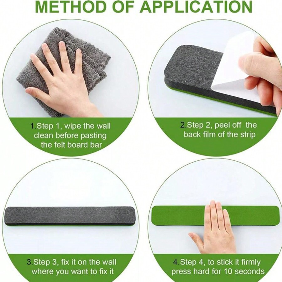5pcs/Set Simple Felt Message Board With Self-Adhesive Notes For Office ...