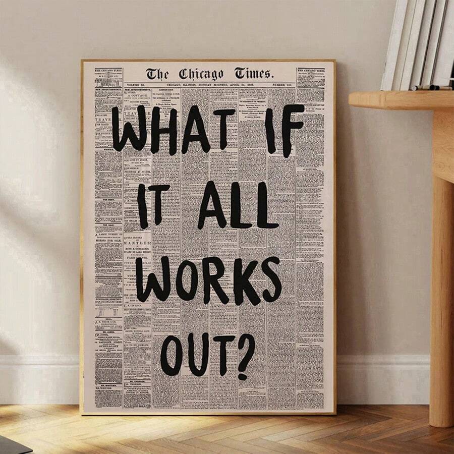 1pc Unframed,What If It All Works Out Poster, Mental Health Quote, Self ...
