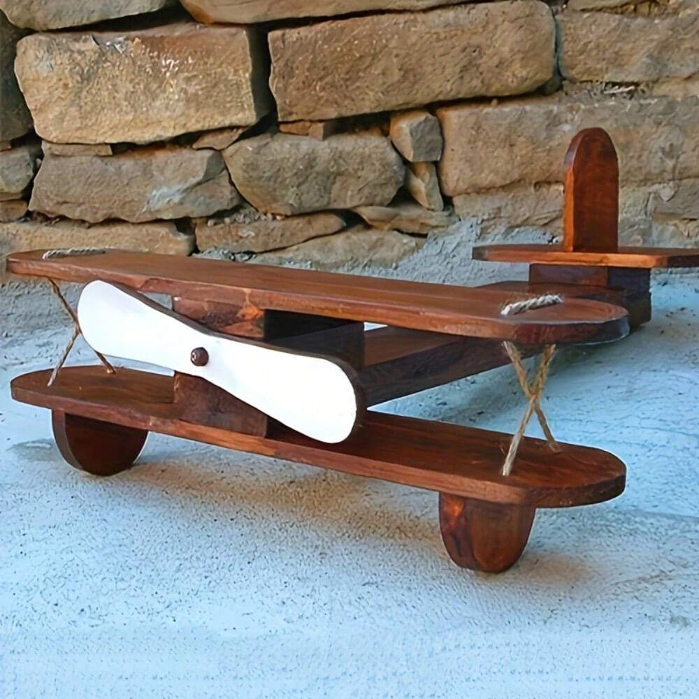 Newborn Photography Props Retro Wood Plane Handmade Baby Girl Pilot ...