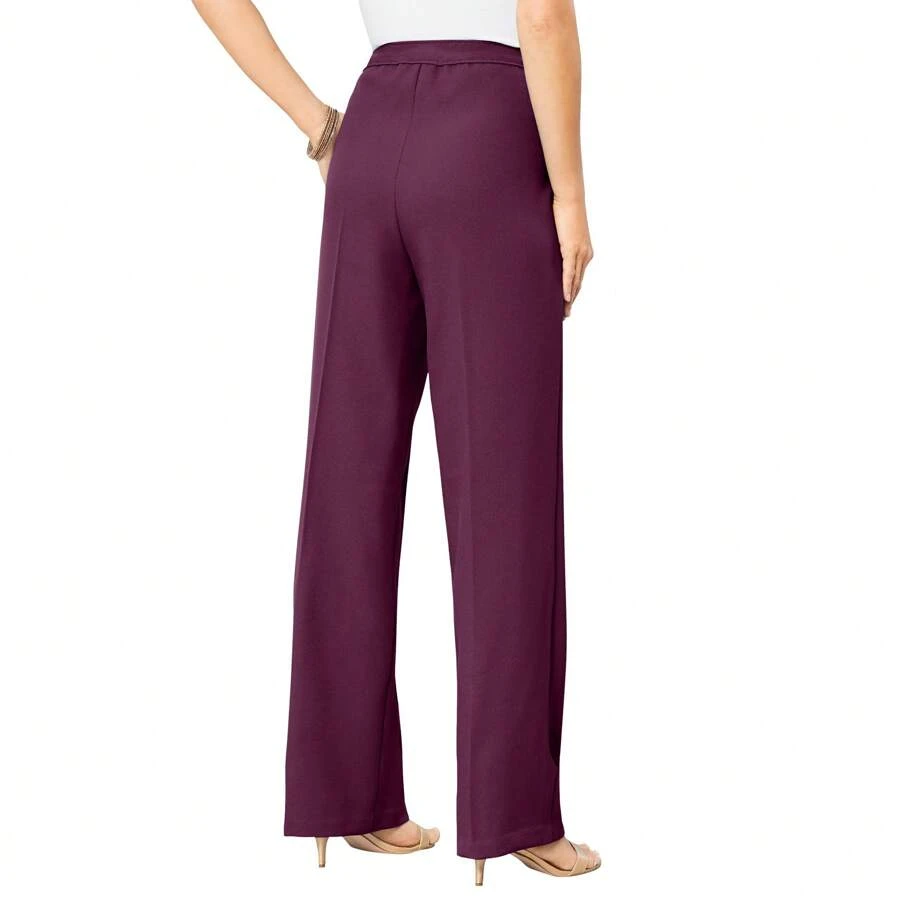 Roaman's Women's Plus Size Petite Wide-Leg Bend Over Pant | SHEIN Brasil