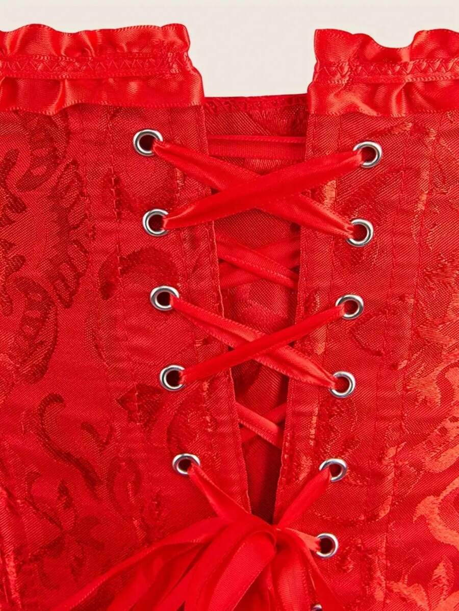 Women's Vintage Jacquard Corset Top, Bust-Lifting And Body-Shaping ...