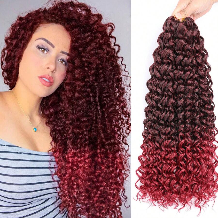 18Inch Women Gogo Curl Curly Crochet Hair Beach Curl Water Wave Crochet ...
