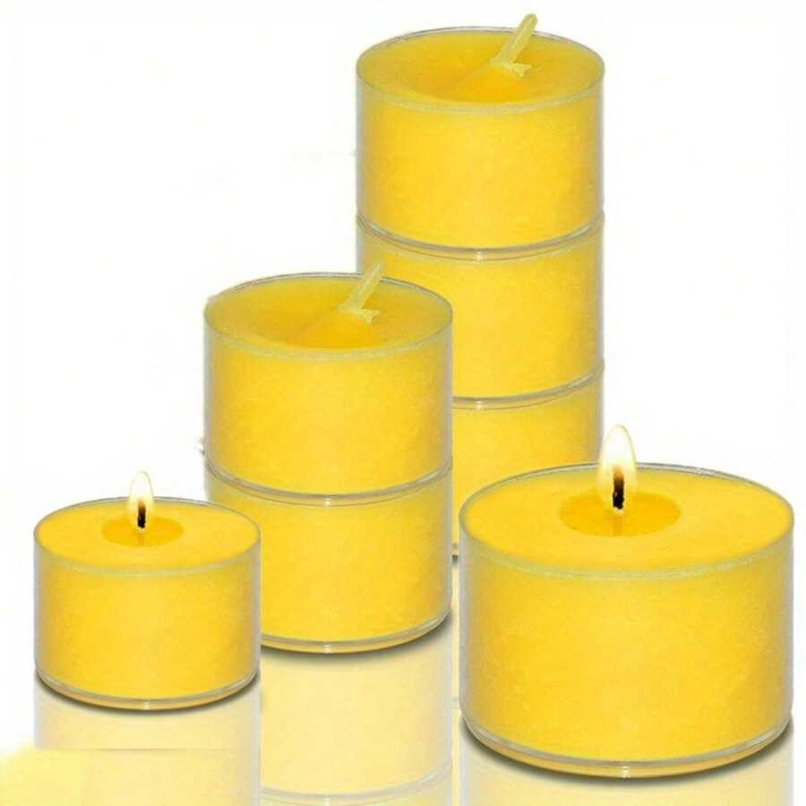 6Pack Smokeless Clear Cup Ghee Butter Tea Light Candles With 48 Hour ...