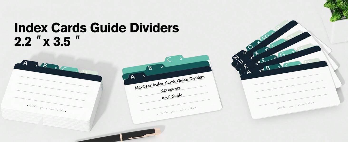 MROCO Business Cards Dividers, 2x3.5 Inch Alphabetical Index Cards ...