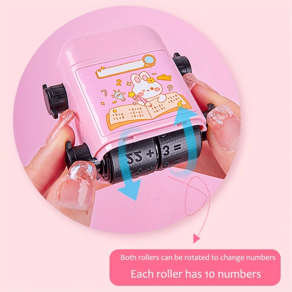 Kids Math Learning Aid Addition Subtraction Stamp Math Practice Roller ...